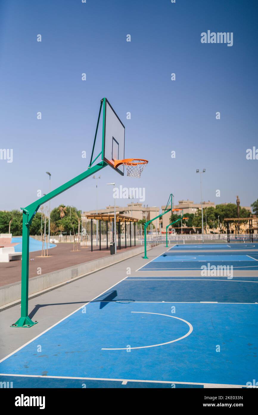 A basketball court in a public park on a sunny morning Stock Photo - Alamy