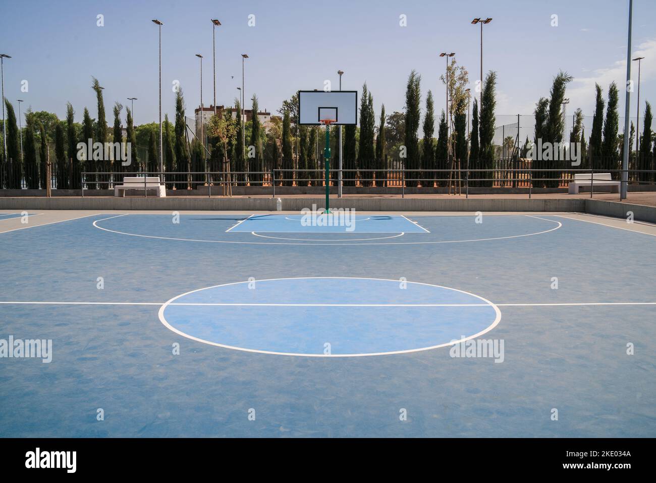 A basketball court in a public park on a sunny morning Stock Photo - Alamy