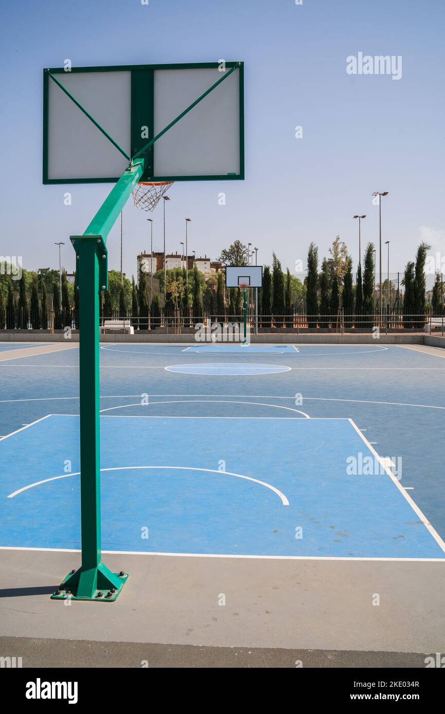 A basketball court in a public park on a sunny morning Stock Photo - Alamy