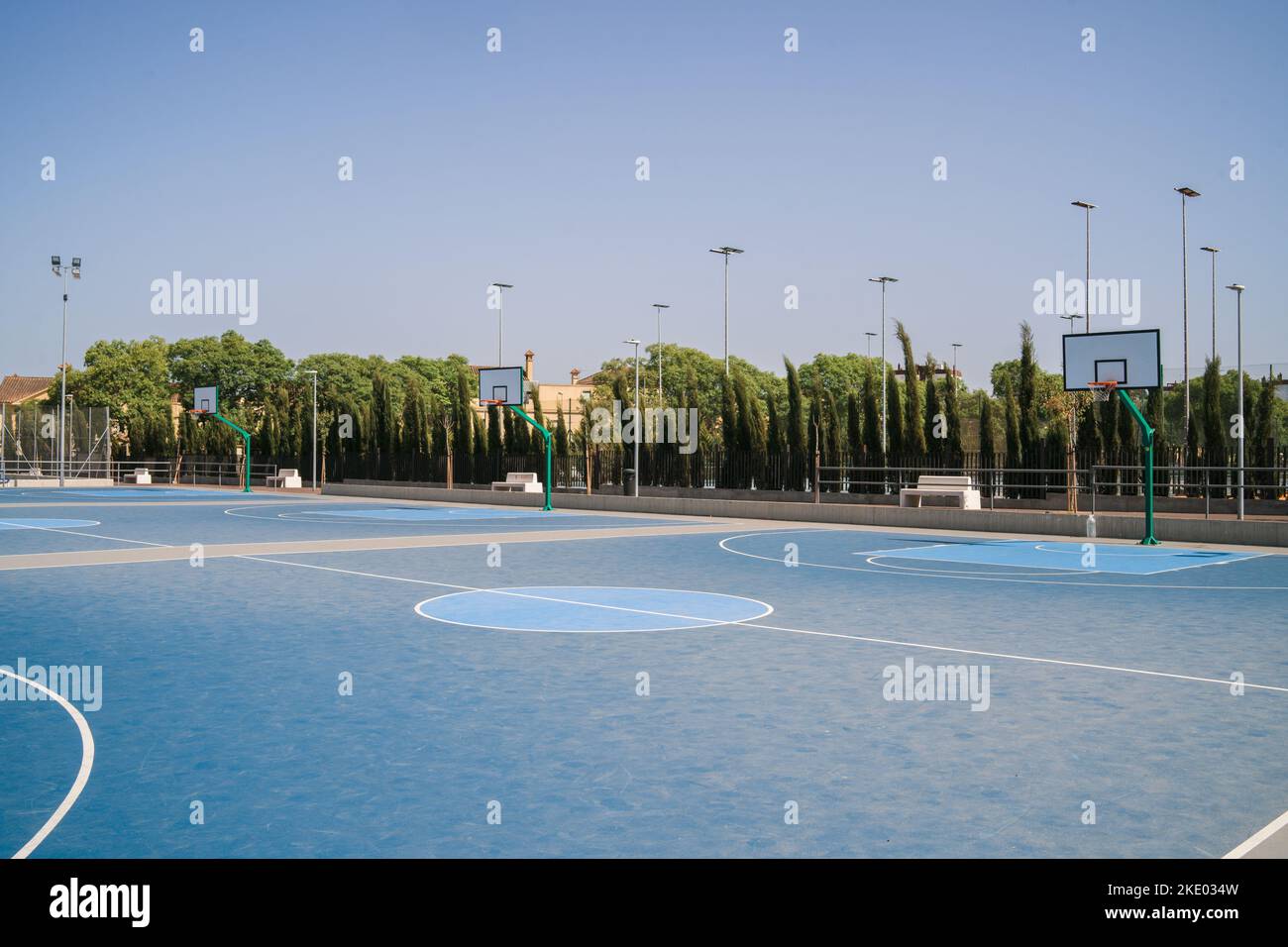 A basketball court in a public park on a sunny morning Stock Photo - Alamy