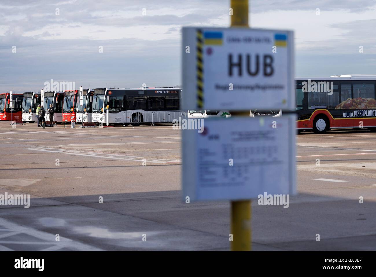 Berlin, Germany. 09th Nov, 2022. A sign marks the stop at the Ukraine ...