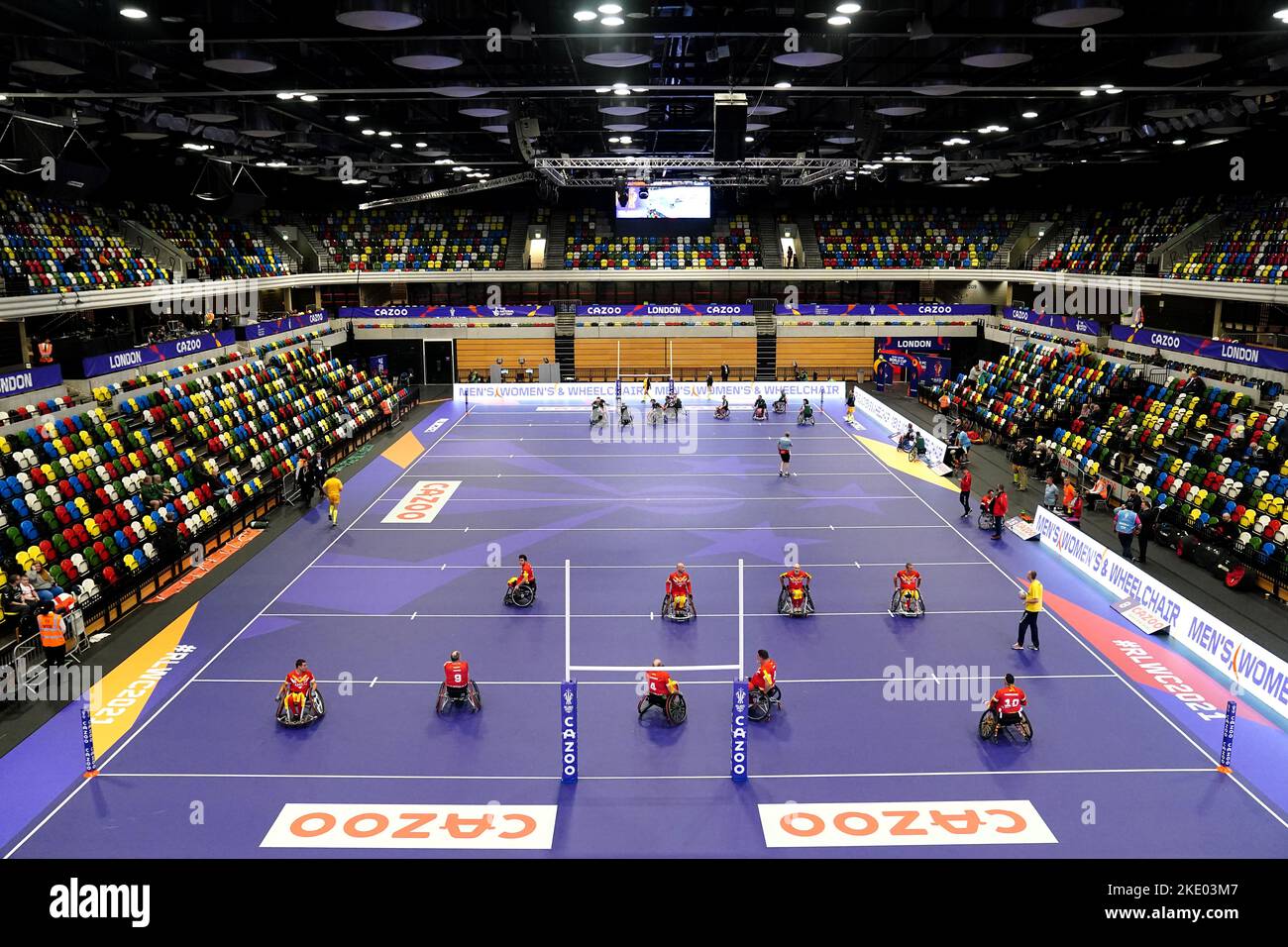 Spain warm up before the Wheelchair Rugby League World Cup group A ...