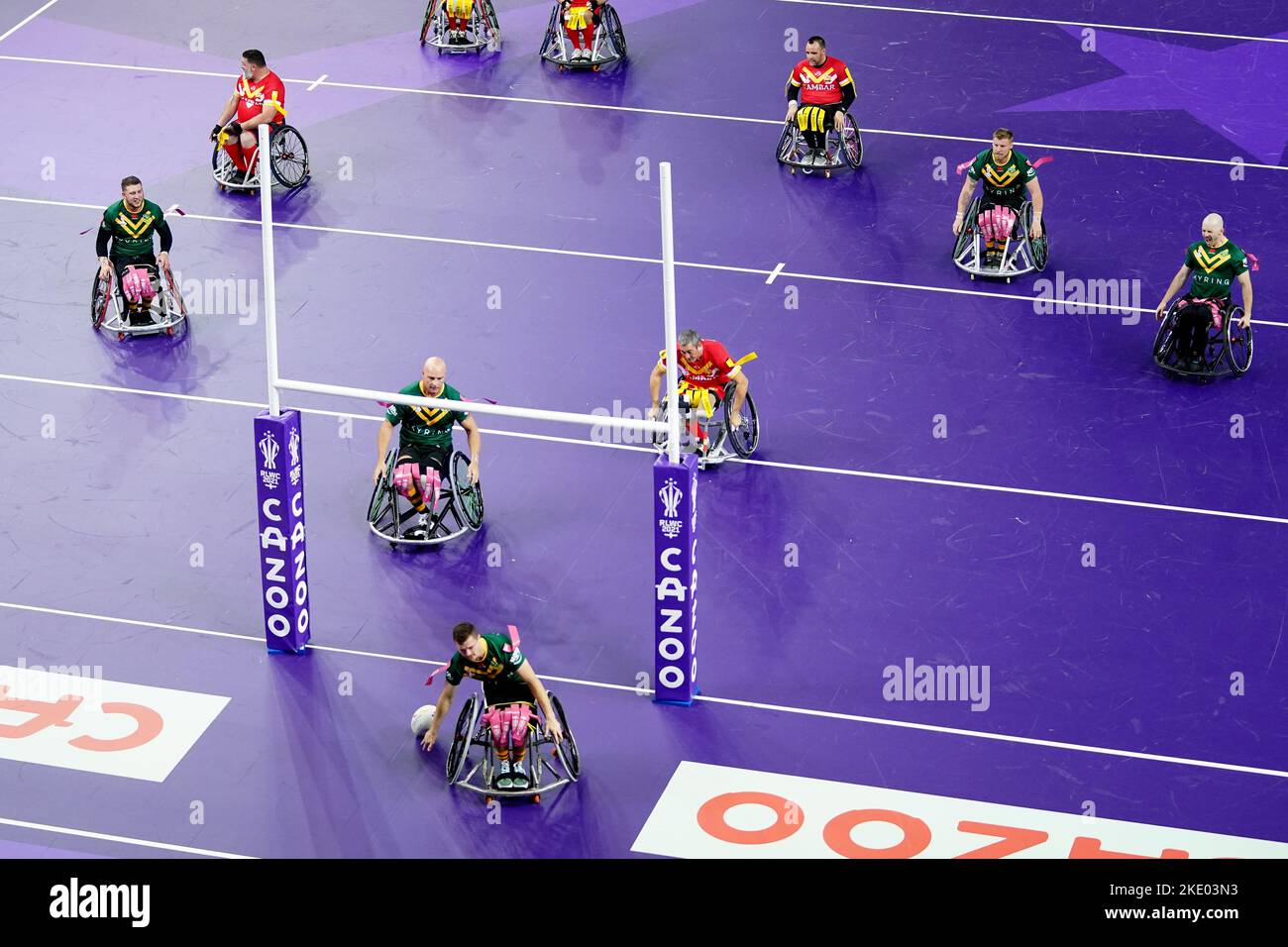 Australia score a try during the Wheelchair Rugby League World Cup ...