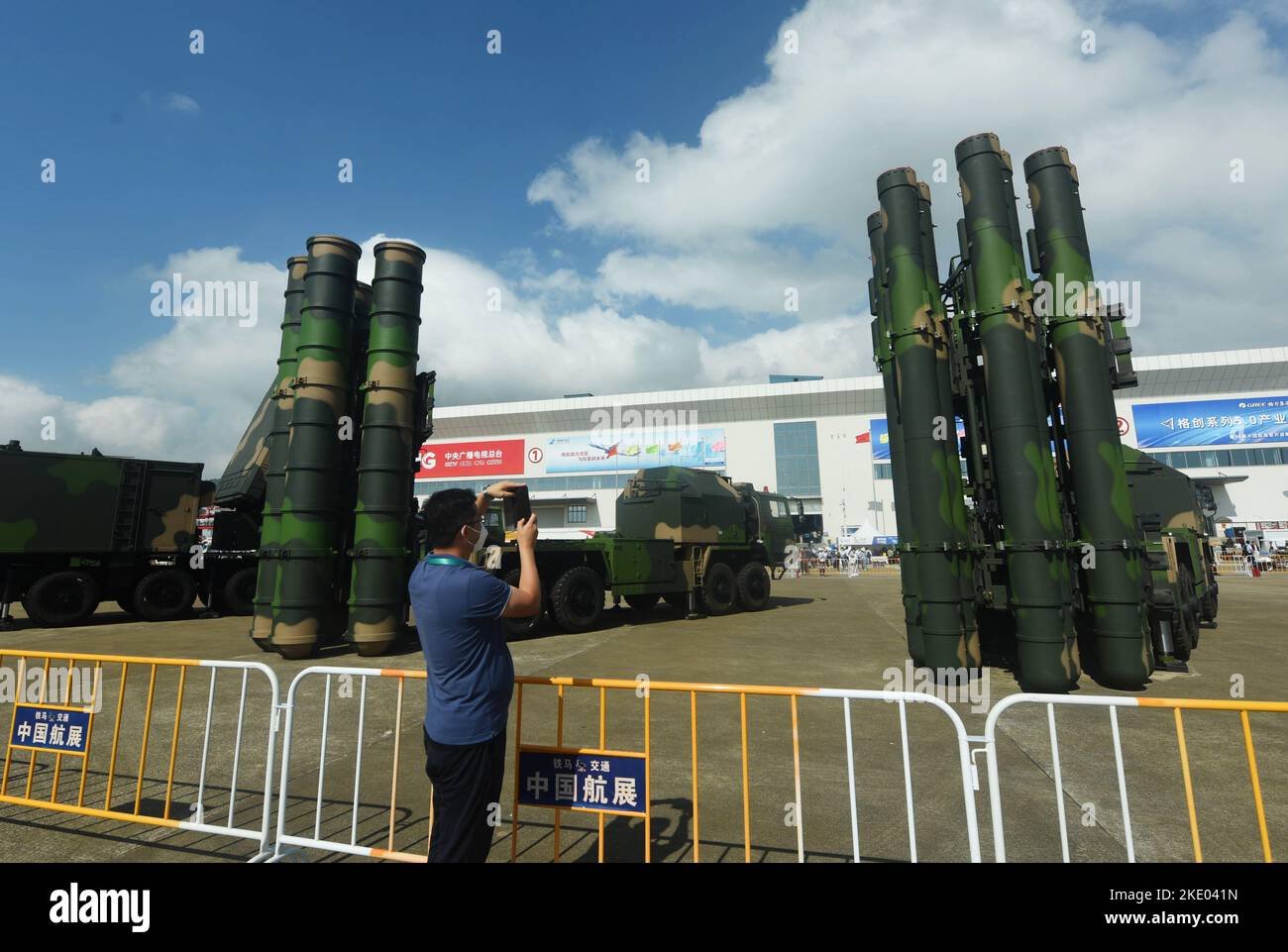 ZHUHAI, CHINA - NOVEMBER 9, 2022 - The HQ-9 system, a long-range air defense missile in service ...
