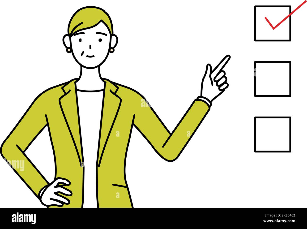 Simple line drawing illustration of a Senior woman in suit,female ...