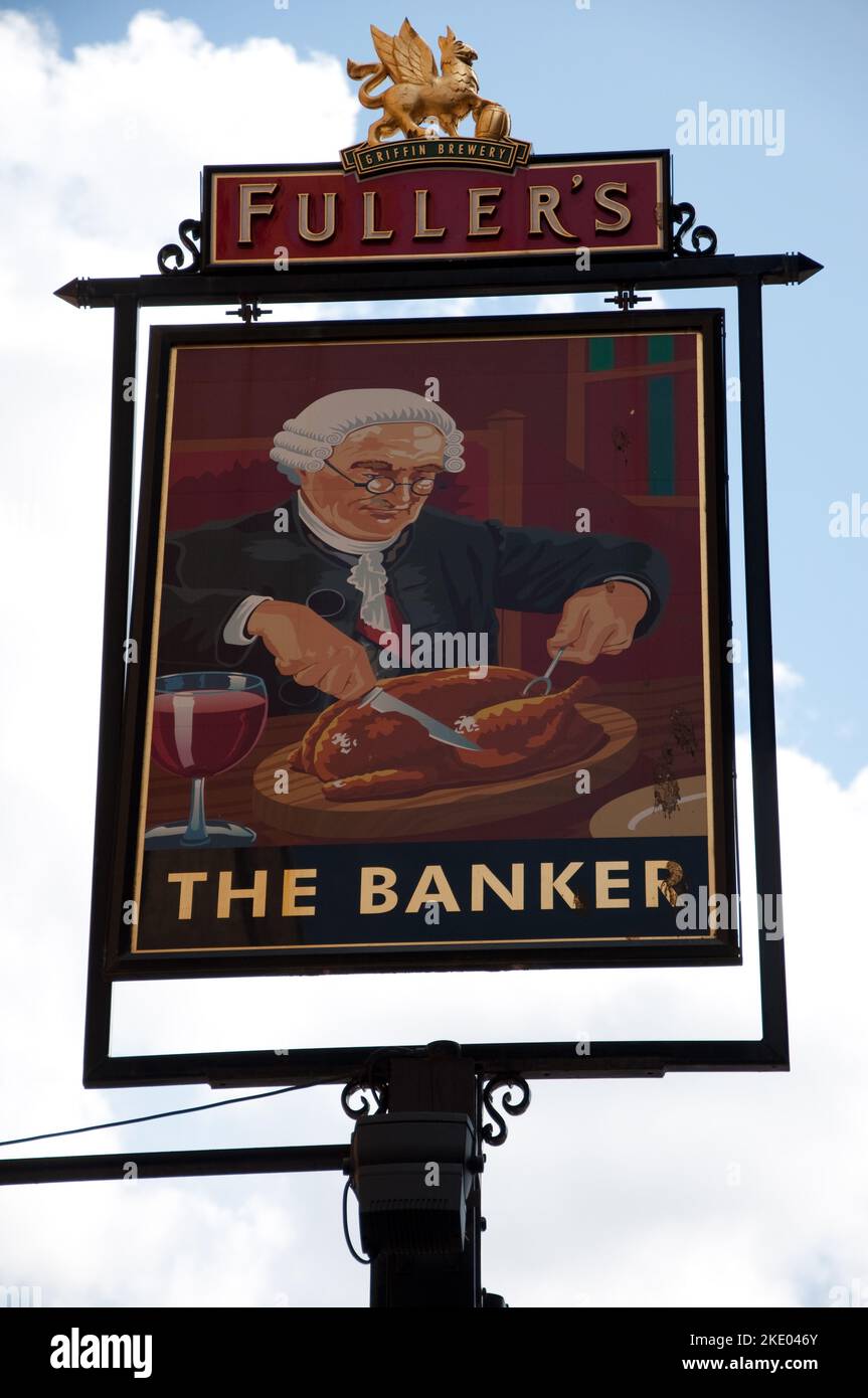 Sign for the Banker Public House, City of London, London, UK - this pub ...