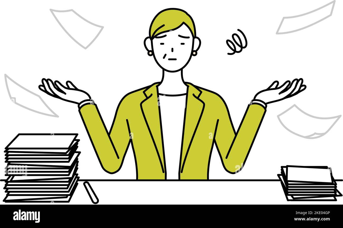 Simple line drawing illustration of a Senior woman in suit,female ...