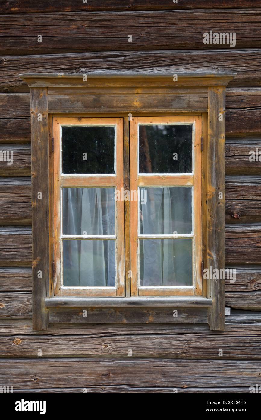 Old weathered window on a old wood building Stock Photo - Alamy