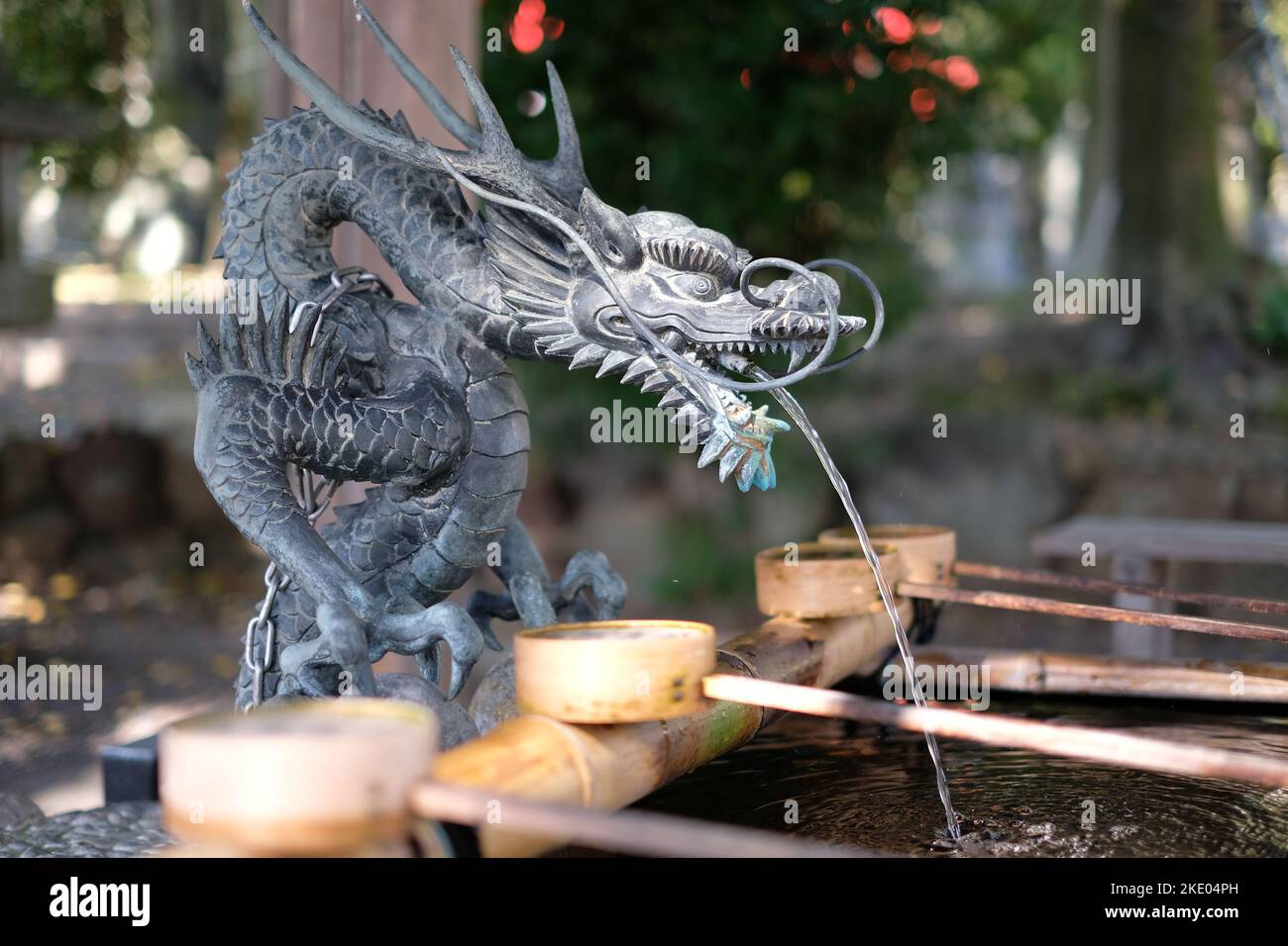 A sculpture of a dragon in the Japanese national treasure Inuyama ...