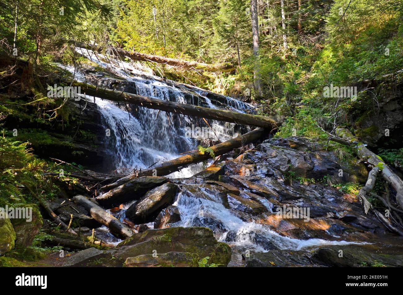 Austria, natural waterfall of Weisse Sulm river in western Styria, part ...