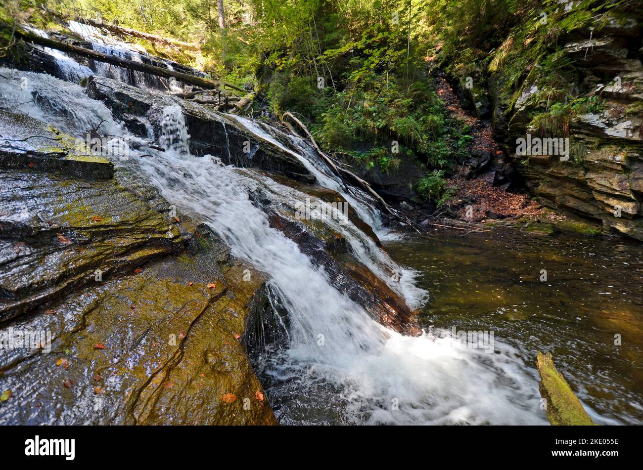 Austria, natural waterfall of Weisse Sulm river in western Styria, part ...