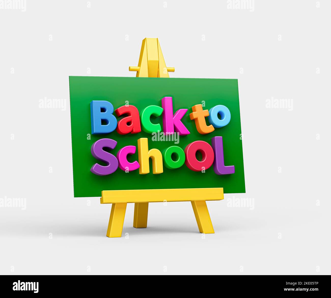 A 3d rendering of back to school background with colorful letters on a ...