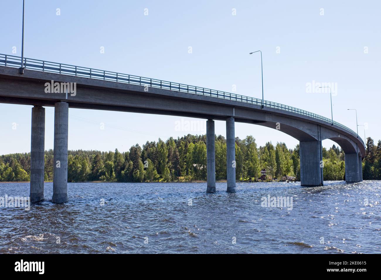 Kalkkisten bridge over Kymijoki river in summer, Kalkkinen, Finland ...