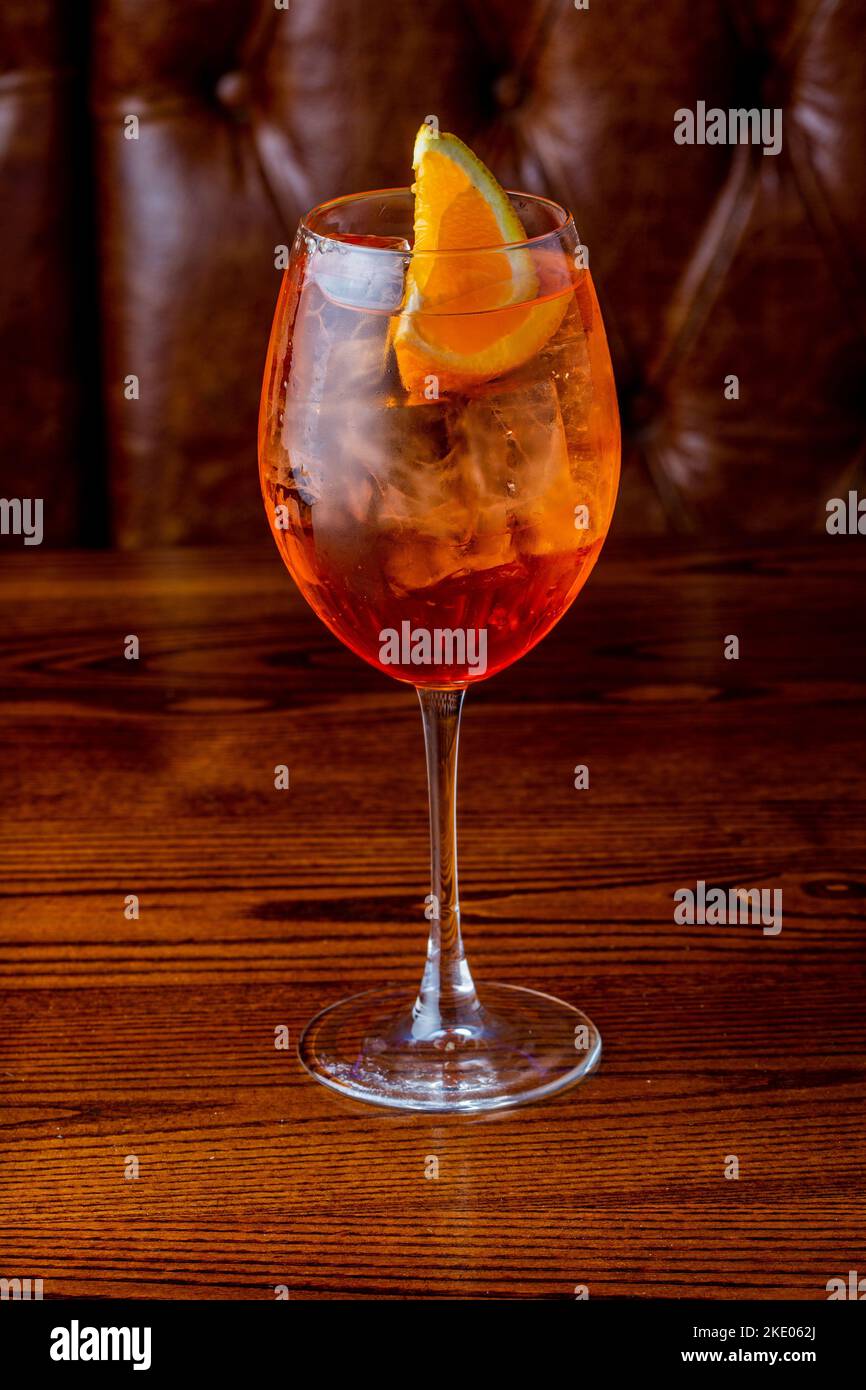 A vertical shot of a glass of spritz Stock Photo - Alamy