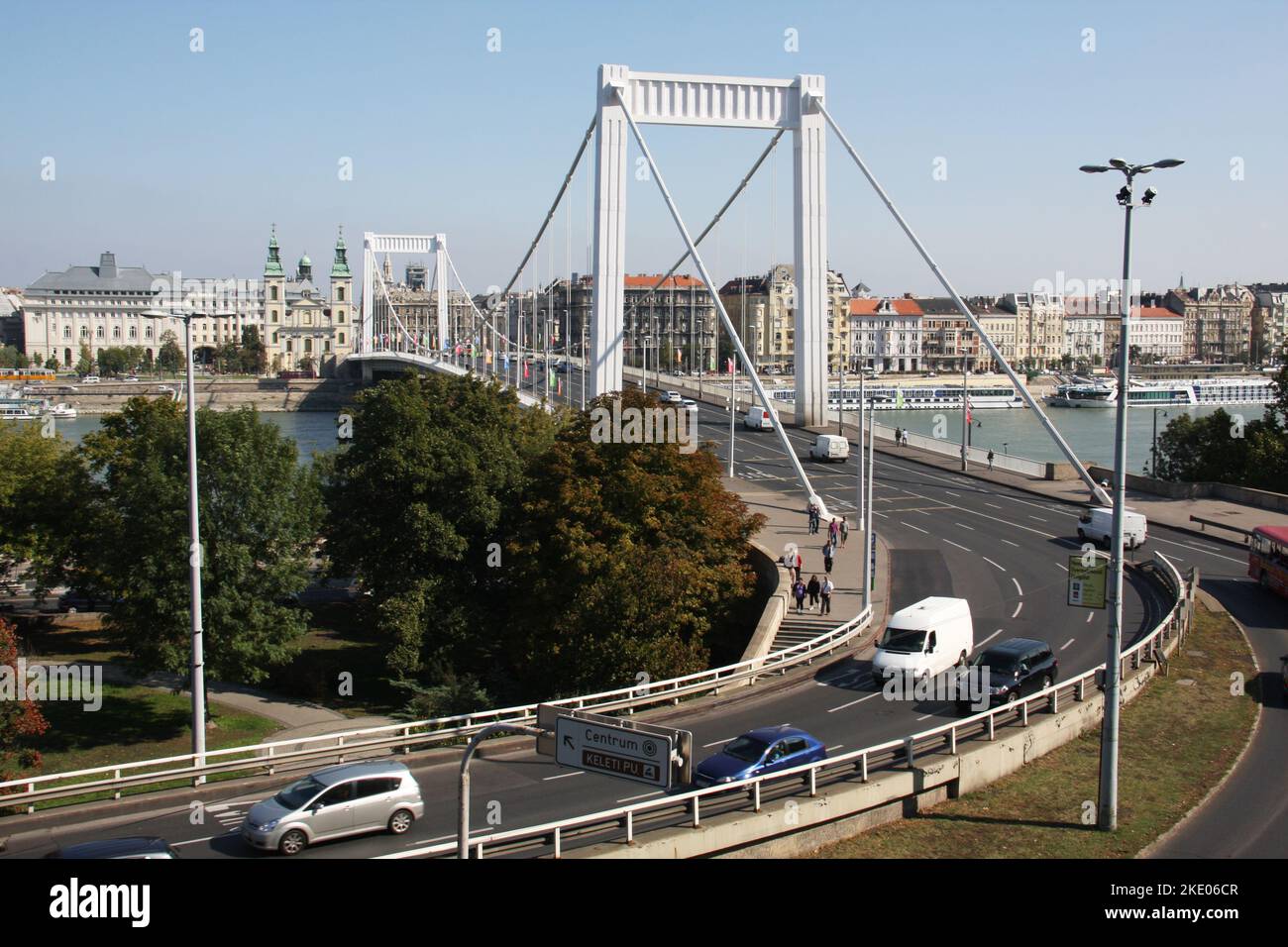 A view of the cars on the bridge in Budapest, Hungary Stock Photo - Alamy