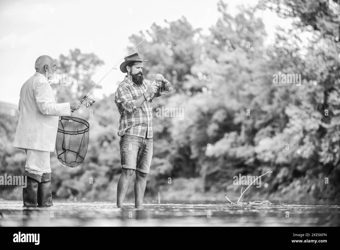 Happy retirement wishes. businessman fisher celebrate retirement ...