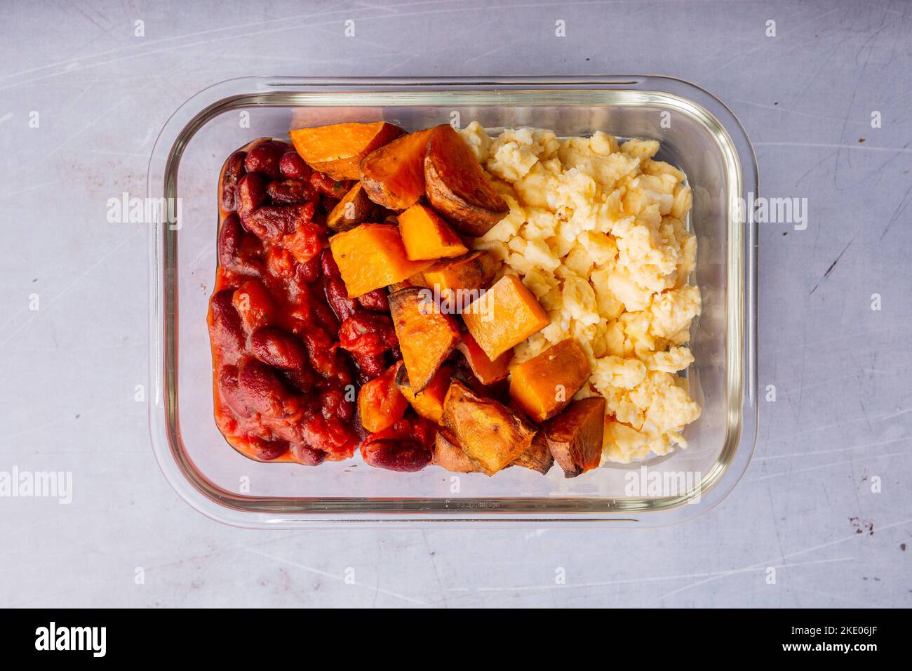 A closeup shot of omelette with pumpkin in a glass bowl Stock Photo - Alamy