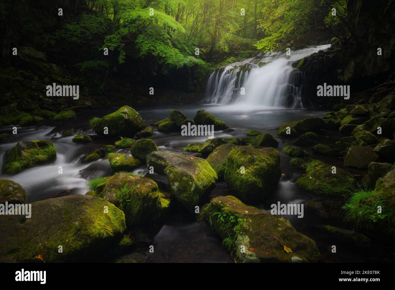 The Tateshina waterfall in summer the famous waterfall located at Chino ...