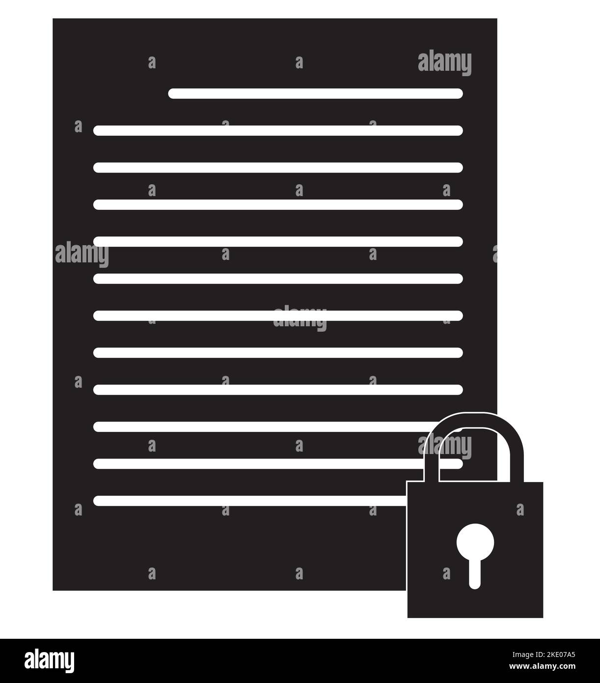 File Protection Icon On White Background Encryption Sign Locked File