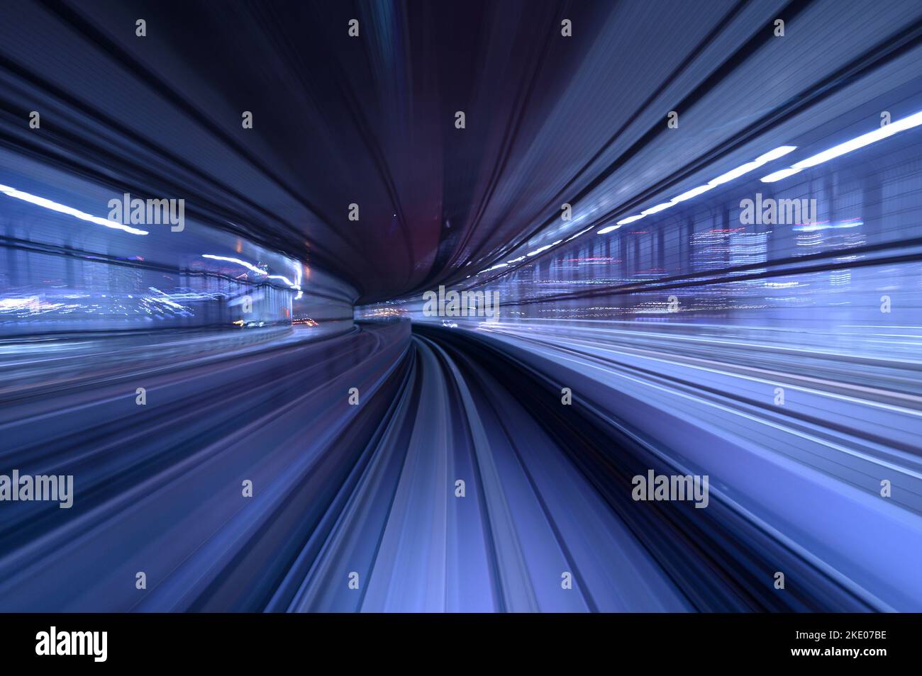 abstract motion blurred long exposure train, Futuristic background ...