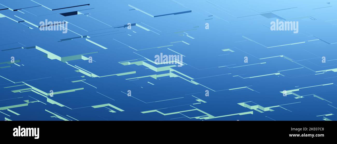 3D illustration of abstract cube background with random sized cubes or ...