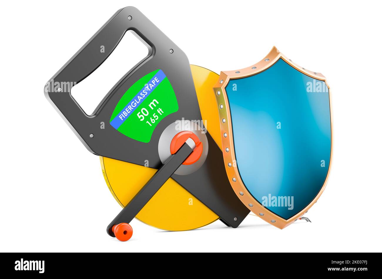 Metric-inch Fiberglass Long Tape Model with shield, 3D rendering ...