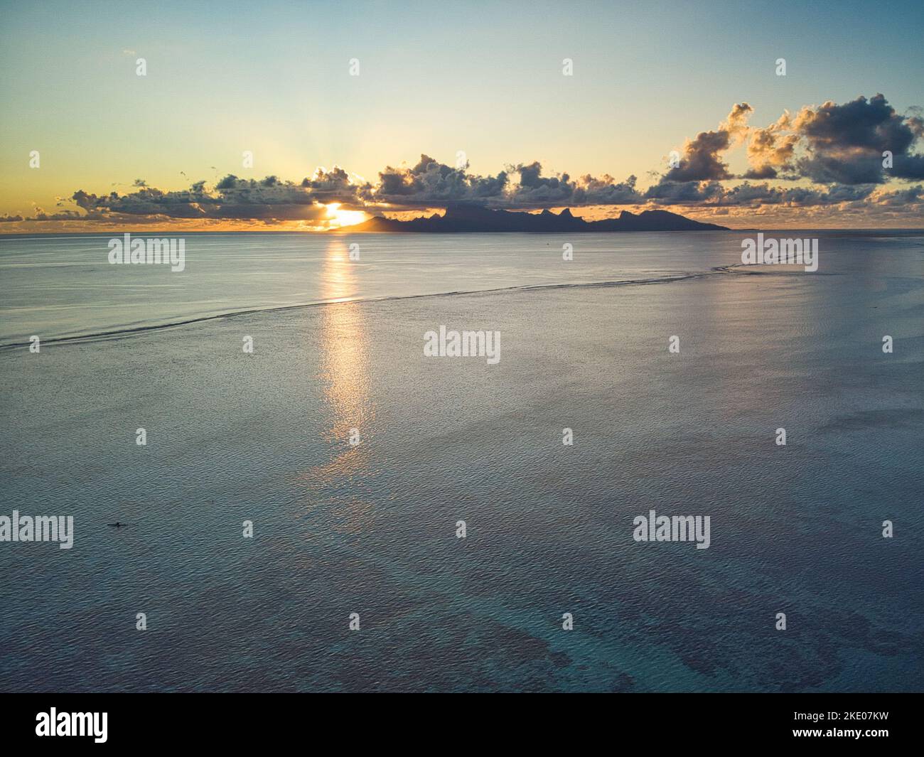 The Sunset on Moorea Island Polynesia Stock Photo - Alamy