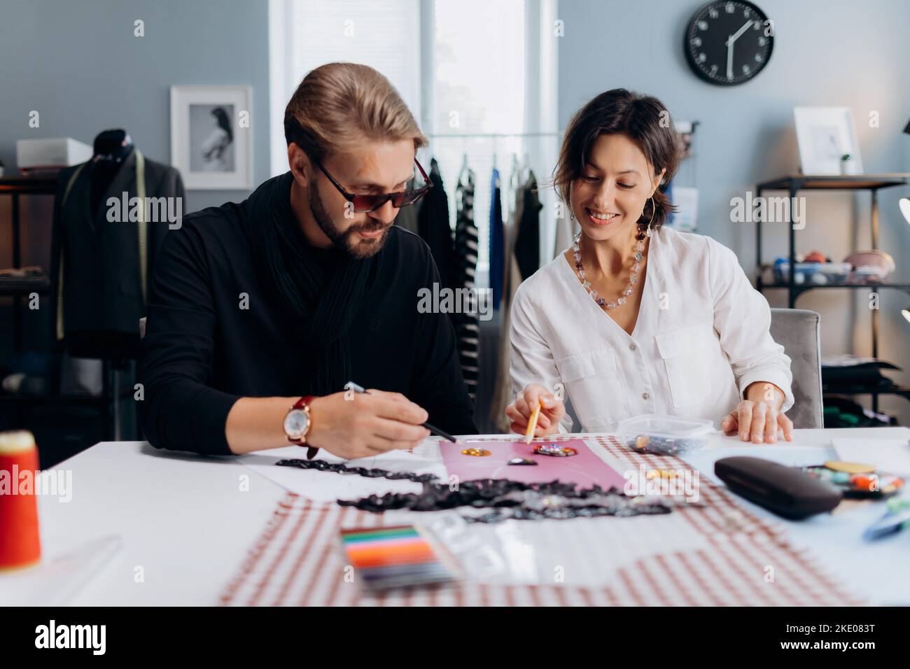 Fashion designers at workplace Stock Photo - Alamy