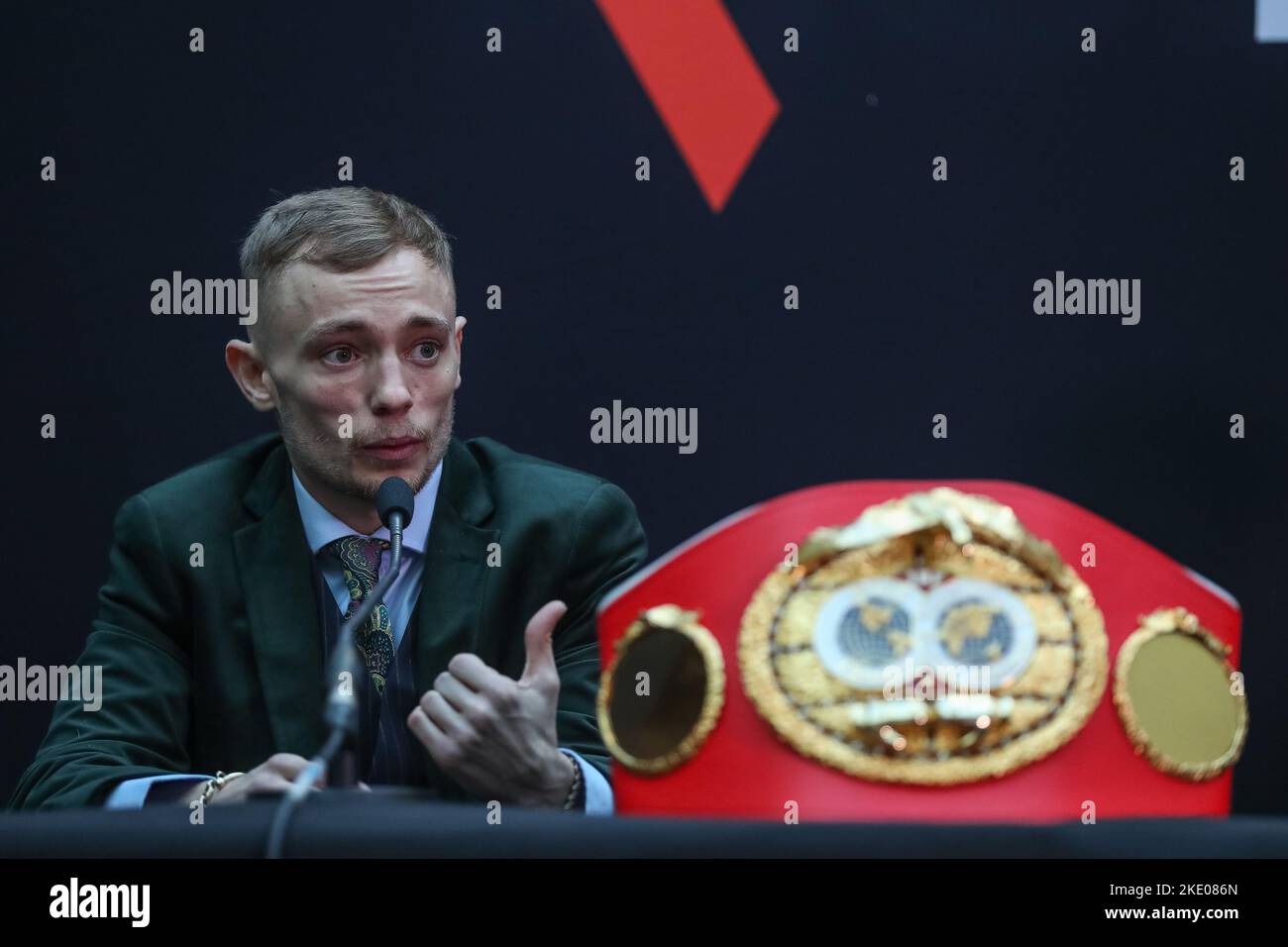 Sunny Edwards during the Sunny Edwards v Felix Alvarado press ...