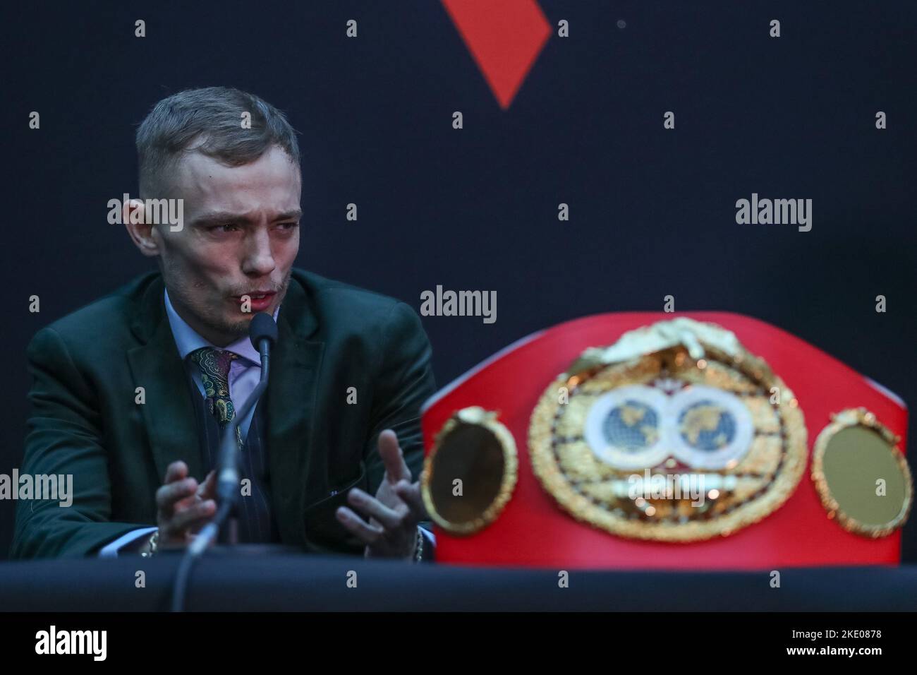Sunny Edwards during the Sunny Edwards v Felix Alvarado press ...