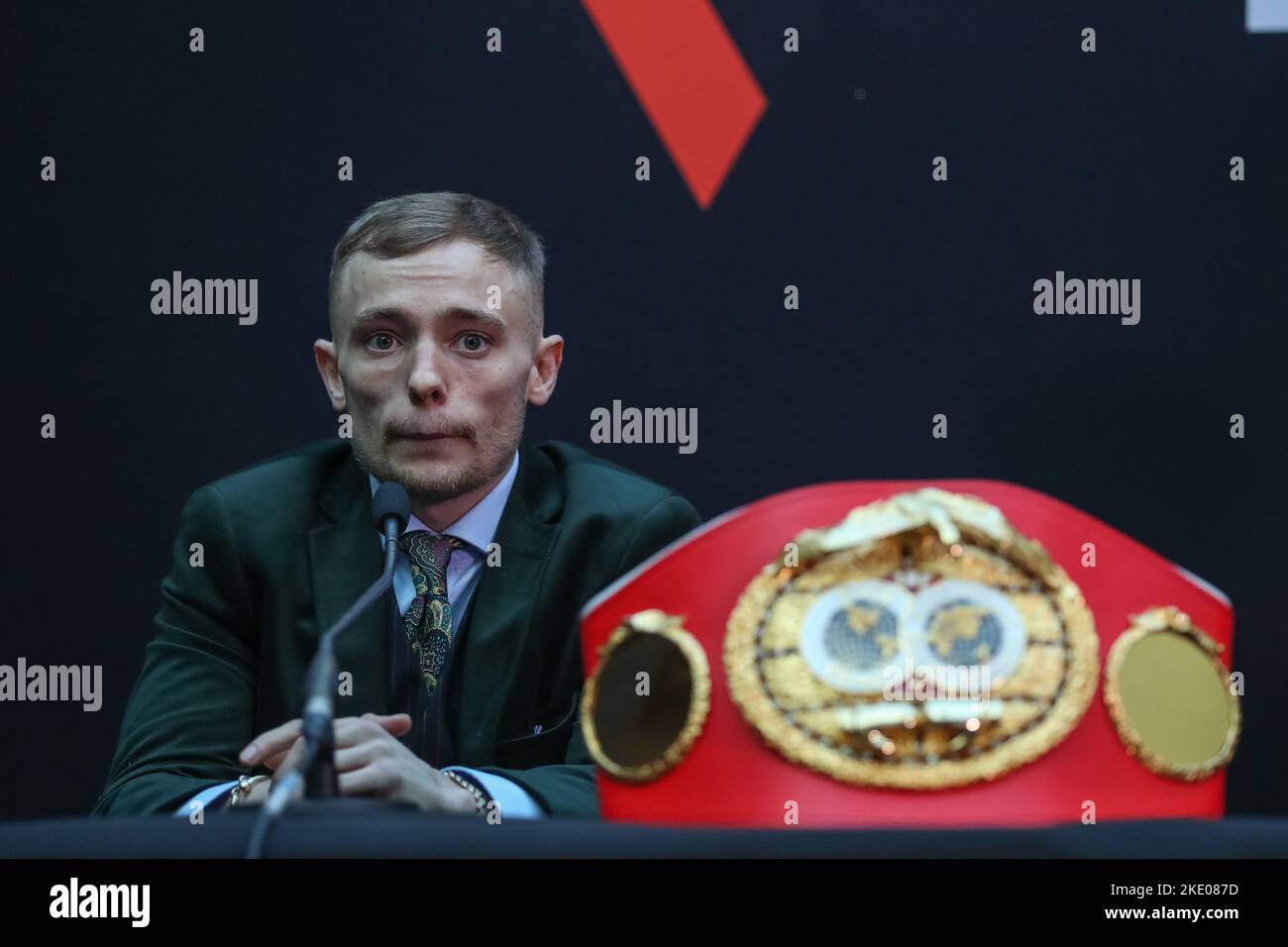 Sunny Edwards during the Sunny Edwards v Felix Alvarado press ...