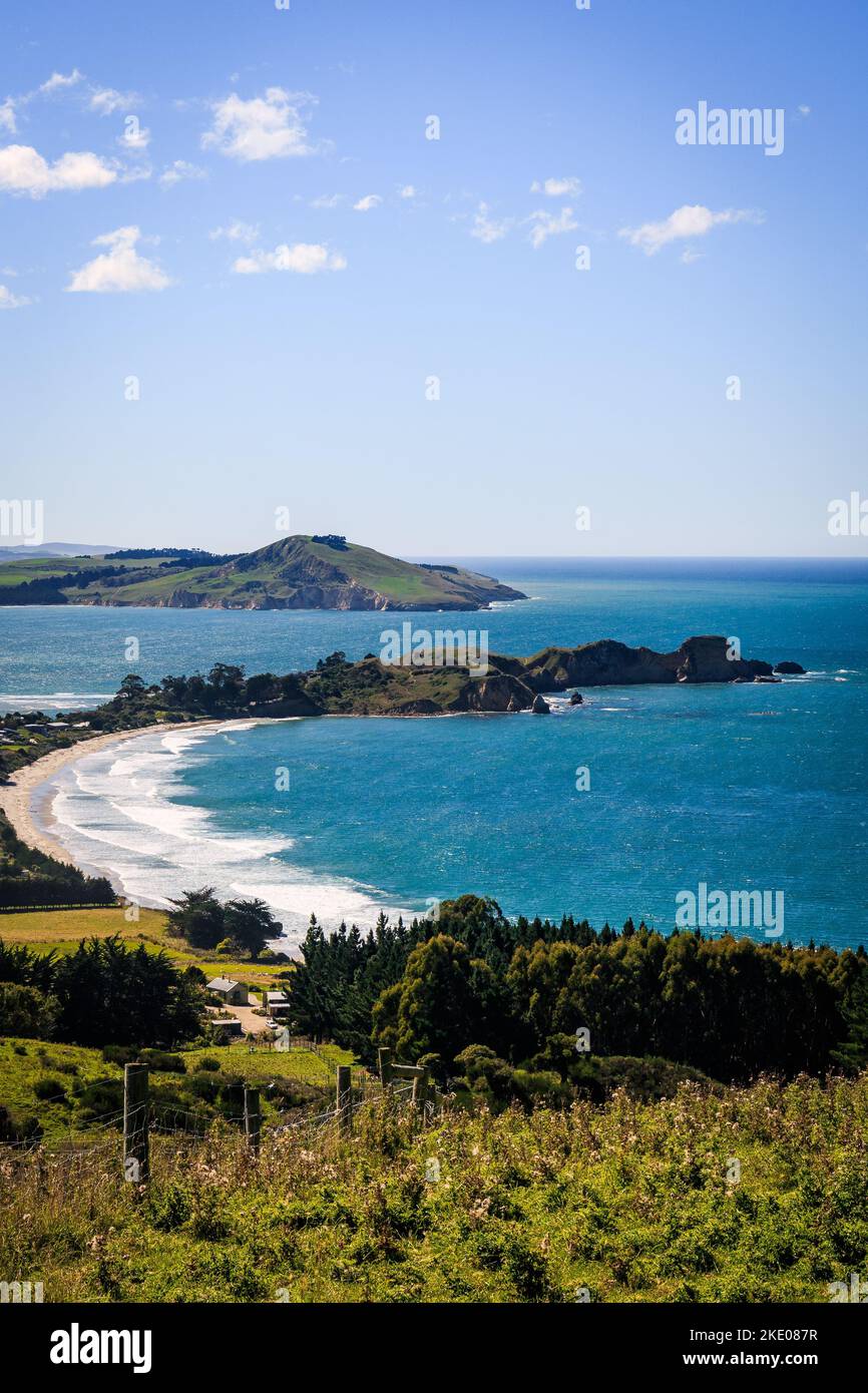 A bird's eye view of Moeraki Esplanade Reserve, New Zealand Stock Photo ...