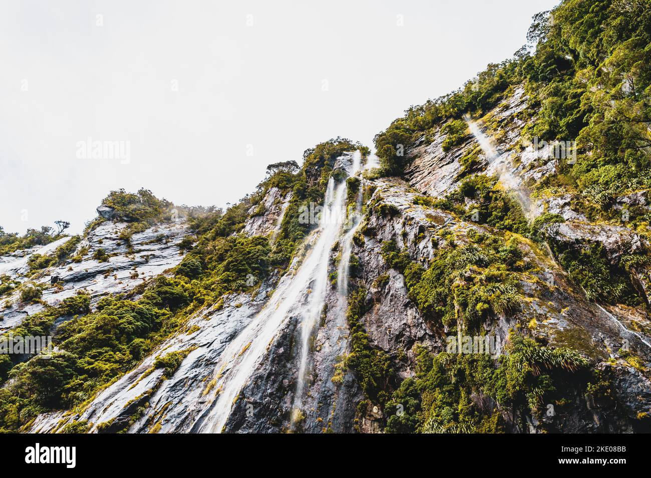 A low angle view of moss covered cliff Stock Photo - Alamy