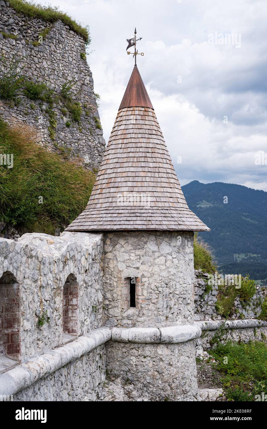 A vertical shot of the old ruin tower of Ehrenberg castle Stock Photo ...