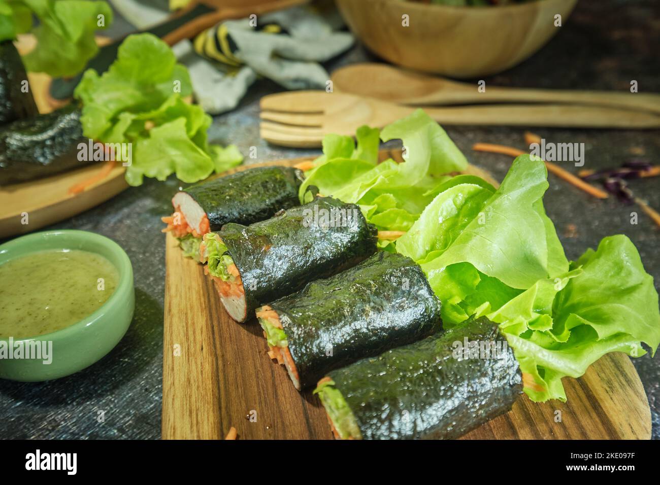 Healthy Food.Salad roll Stock Photo - Alamy