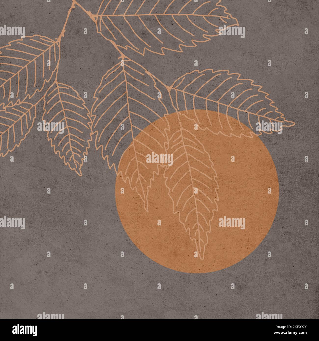 Printable trendy botanical card. Use for cover, wallpaper, wall art ...