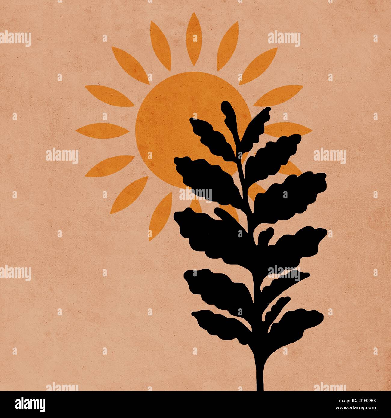 Printable trendy botanical card. Use for cover, wallpaper, wall art ...