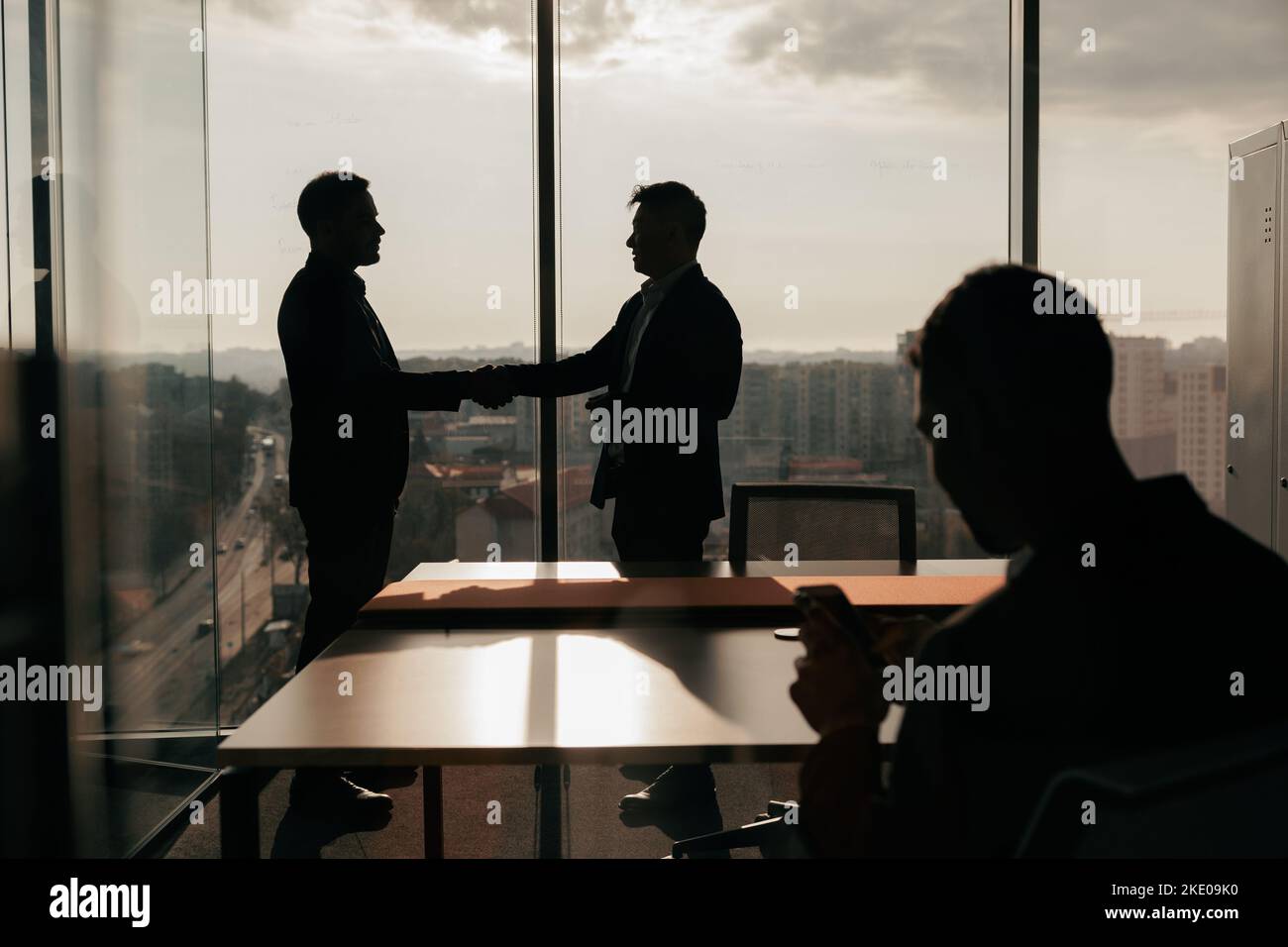 Business male partnership handshake. Photo handshaking process ...