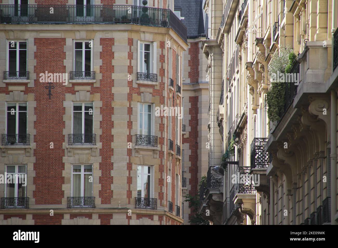 The facades of old raditional french buildings, Paris, France Stock ...