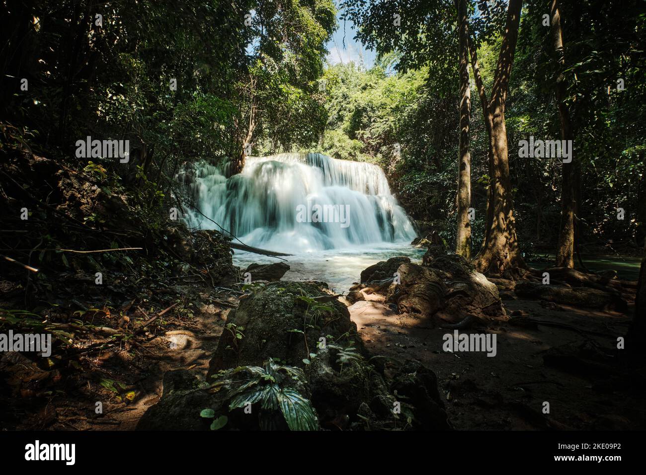 The beautiful waterfall in deep forest Stock Photo - Alamy