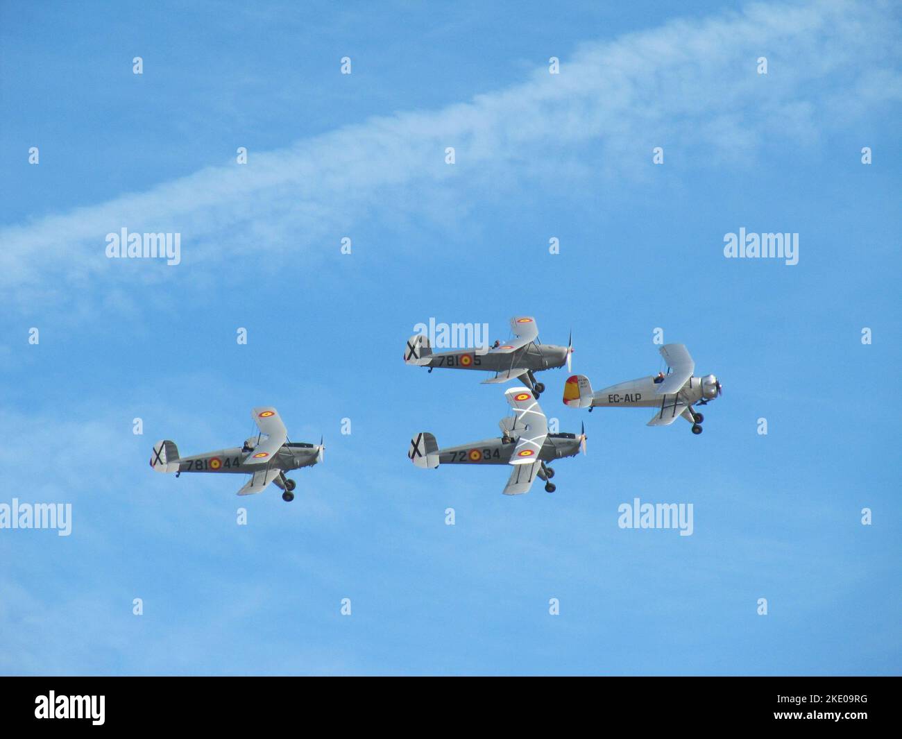 The Bucker Jungmeister biplanes in flight Stock Photo - Alamy