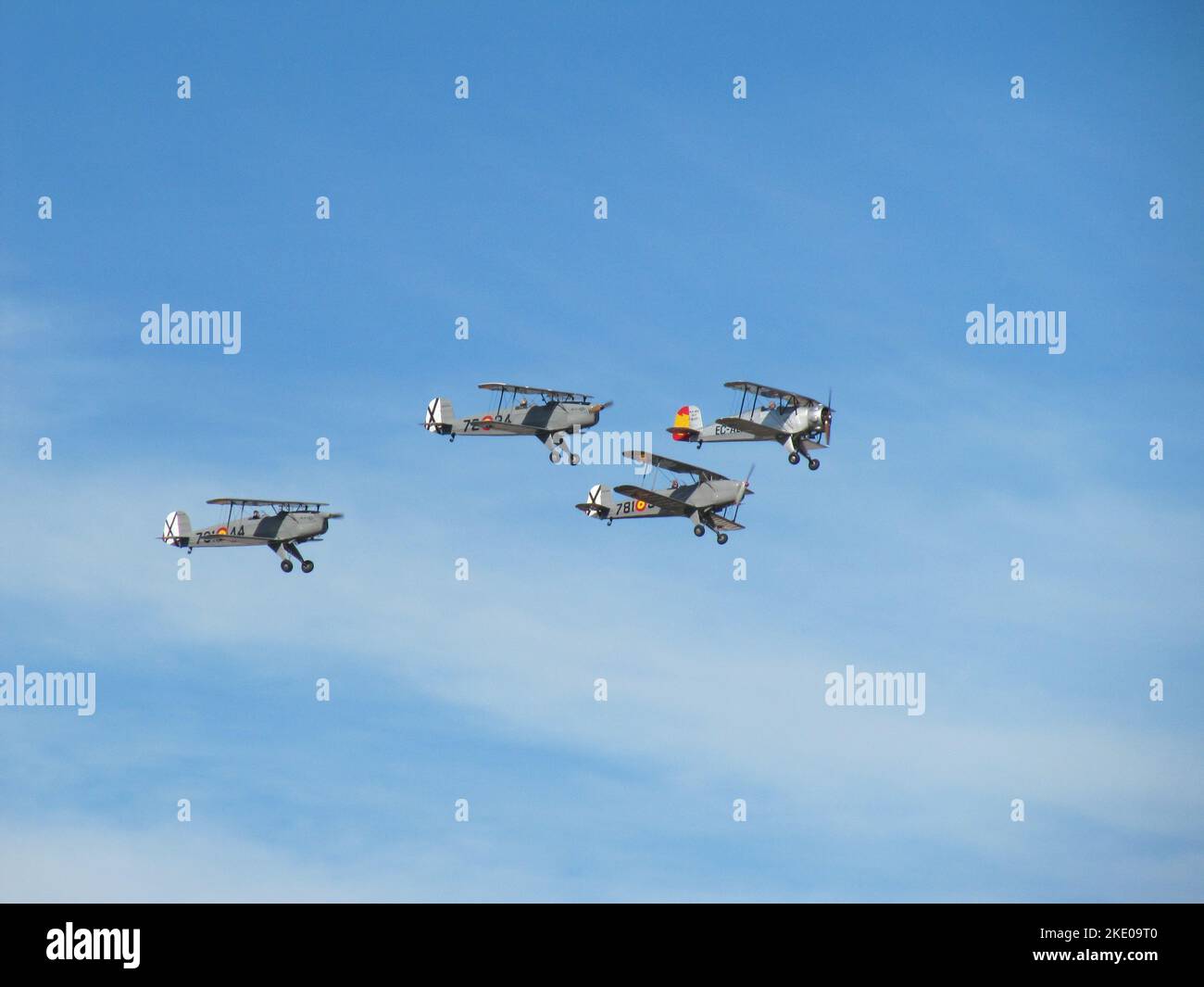 The Bucker Jungmeister biplanes in flight Stock Photo - Alamy
