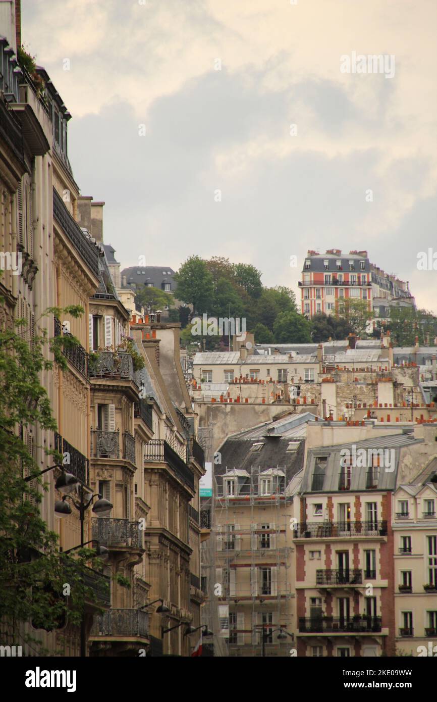 A vertical shot of the classic architectural buildings in Paris Stock ...