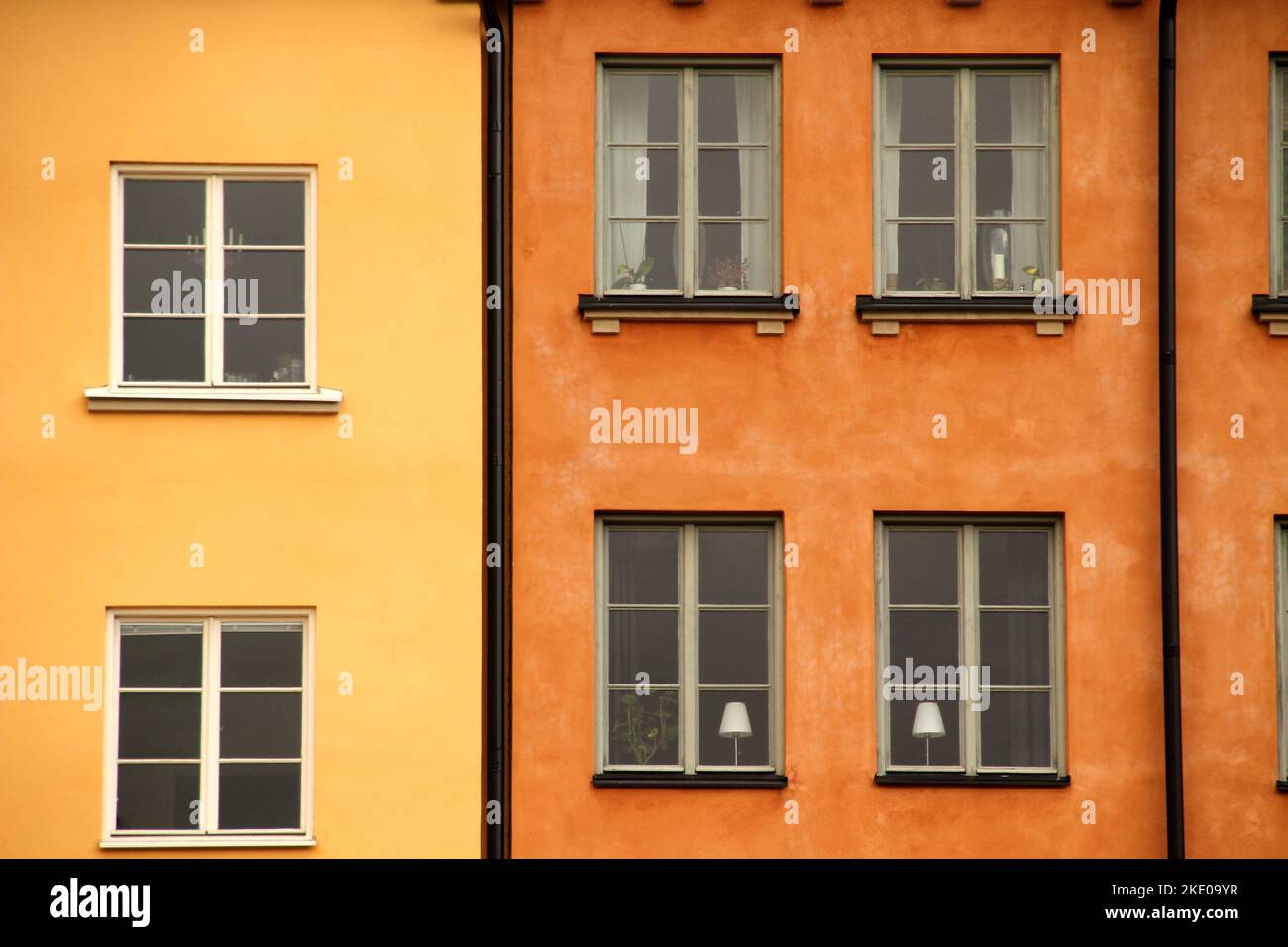 The beautiful exterior of an old yellow buildings in Stockholm Stock ...