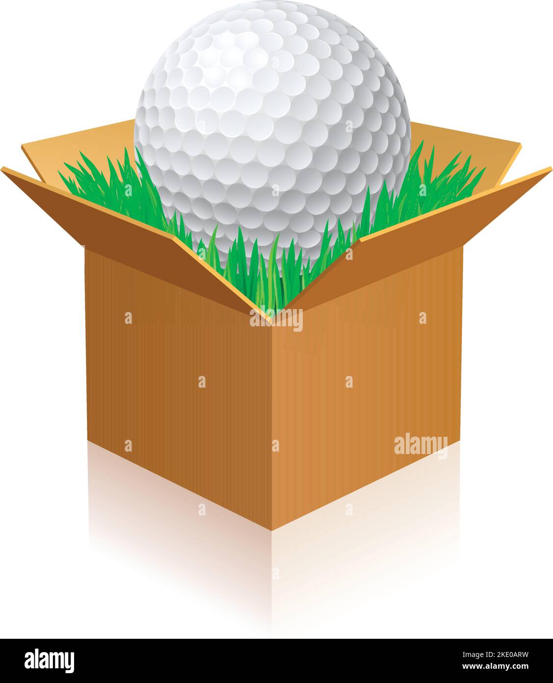 Golf Ball on Green Grass in a Carton Box Stock Vector Image & Art - Alamy