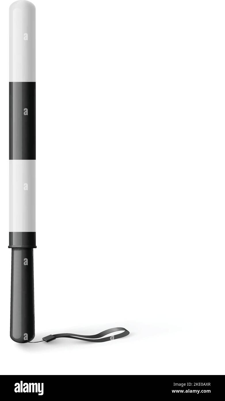Cartoon Illustration of Traffic Police Stick with Strap on White ...