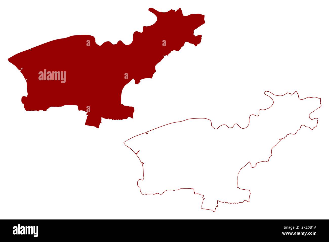 Lancashire vector outline map hi-res stock photography and images - Alamy
