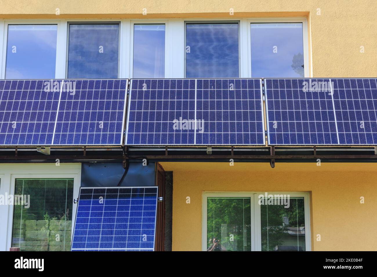 Solar panels on a house in Terlicko village, municipality in Karvina ...