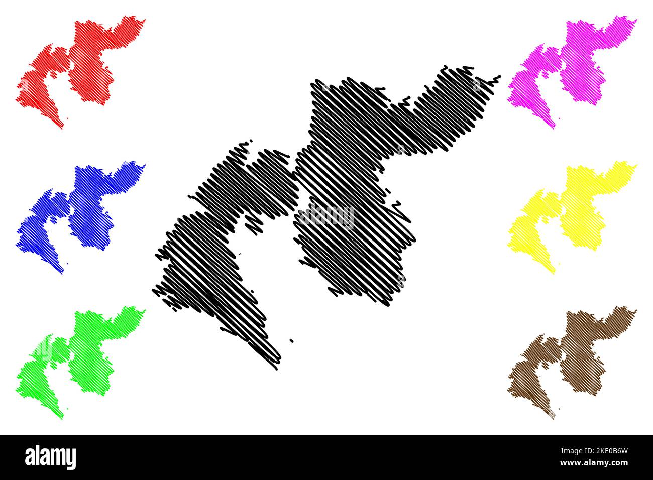 Nishinoshima island (Japan, East Asia, Japanese archipelago) map vector ...