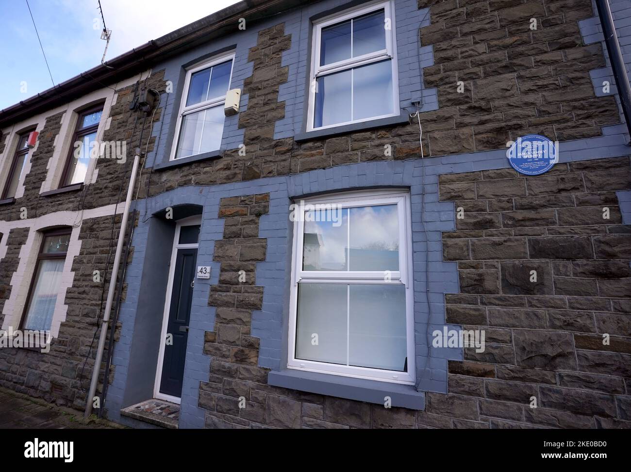 A commemorative Blue Plaque on the former home of ex Wales player and ...